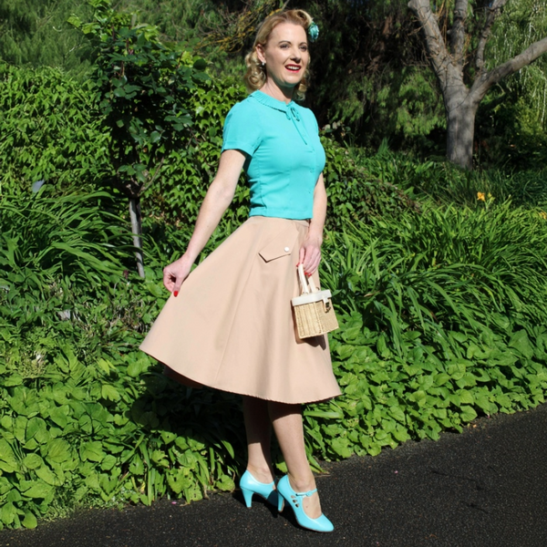 Ingrid Retro Blouse with Peter Pan Collar - Tatyana Clothing