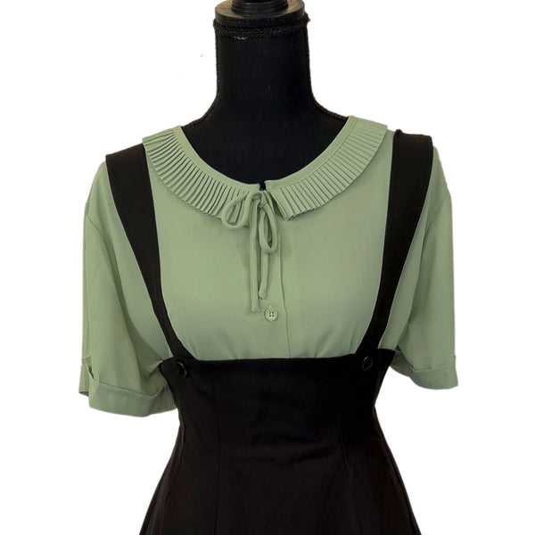 Ingrid Retro Blouse with Peter Pan Collar - Tatyana Clothing